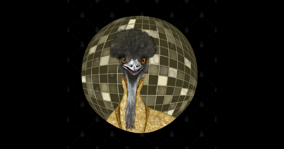 Funny Emu - Disco Party - Emu - Sticker | TeePublic