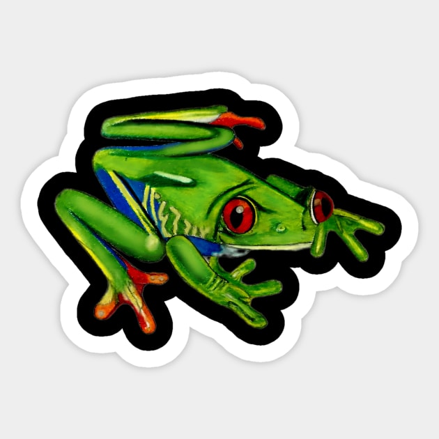 Red-Eyed Tree Frog Drawing - Red Eyed Tree Frog - Sticker | TeePublic