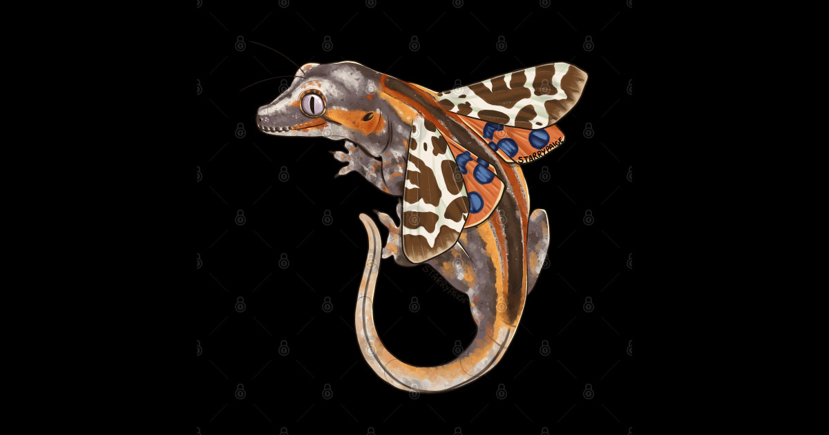 Fairy Gargoyle Gecko with Garden Moth Wings - Geckos - T-Shirt | TeePublic