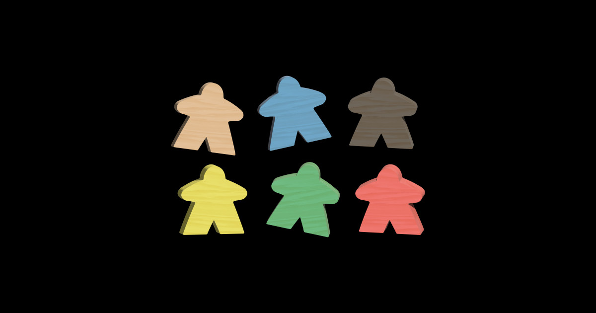 Meeple 3D Wood Game Piece Figures in Red, Blue, Natural, Green, Yellow ...