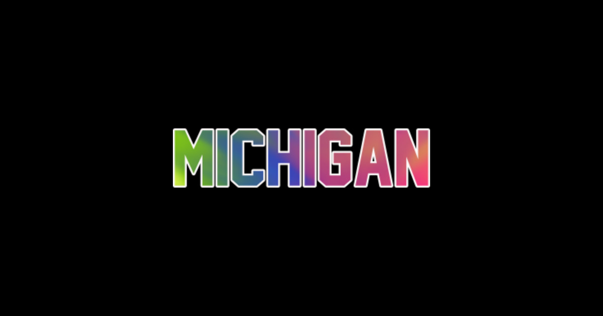 Michigan tie Dye State Letters - Michigan State - Sticker | TeePublic