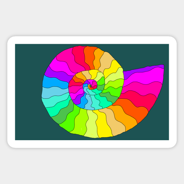 Ammonite Spectrum - digital art - Ammonite - Sticker | TeePublic