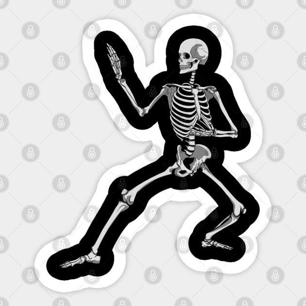Kung fu Skeleton - Kung Fu - Sticker | TeePublic
