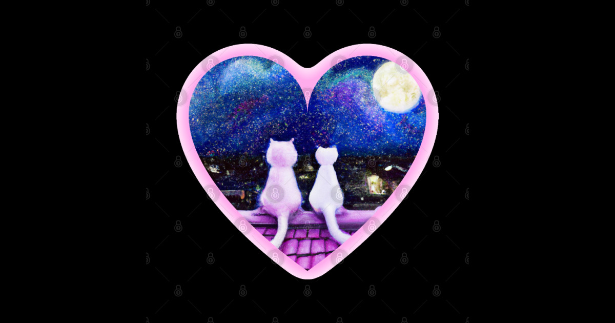 Linda pareja de gatos enamorados. - Amantes De Los Gatos - Sticker ...