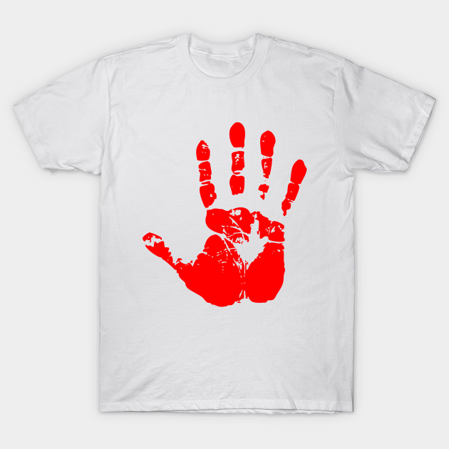 Red handed - Red Hand - T-Shirt | TeePublic