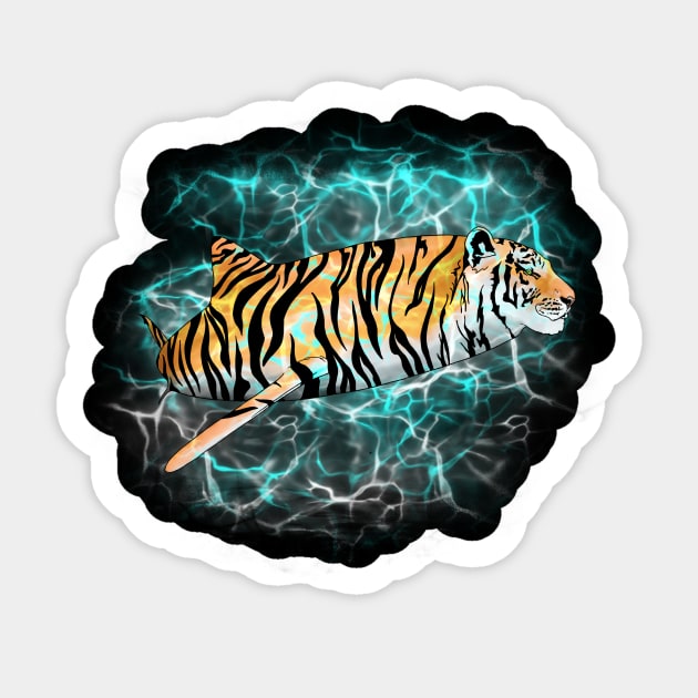 Tiger shark - Punny Animals - Sticker | TeePublic
