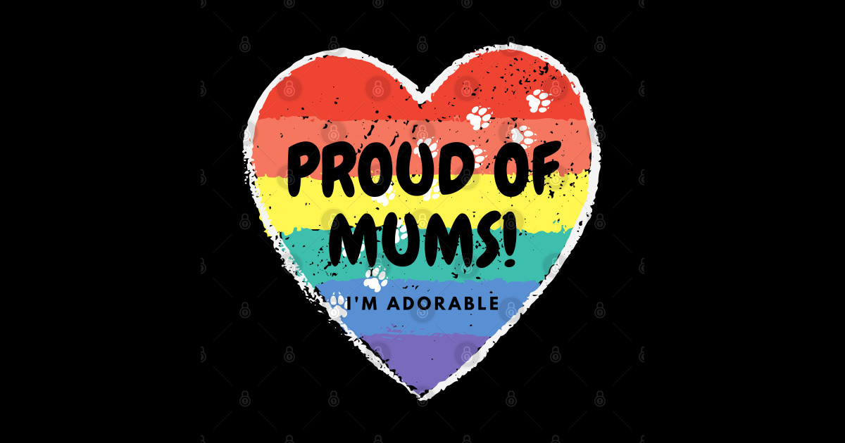 Cute proud of mums with rainbow hearts - Pride - Magnet | TeePublic