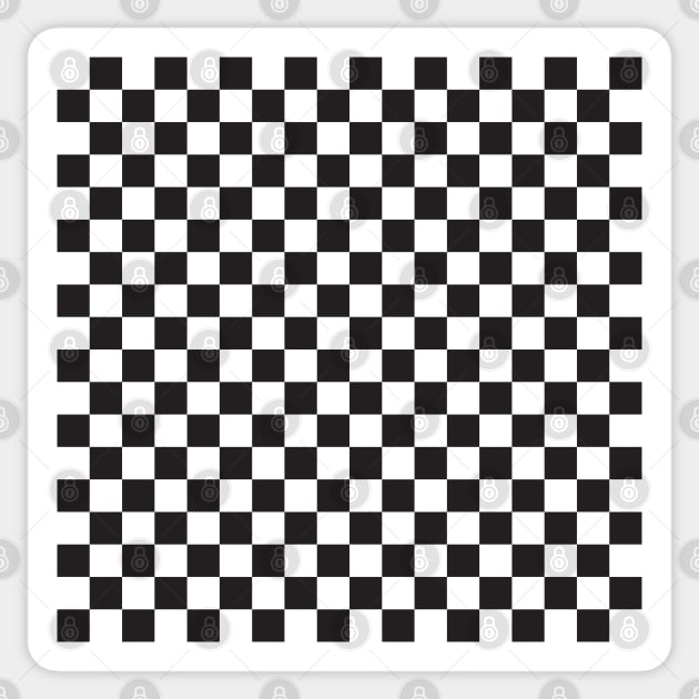 Black and white checkered pattern - Checkerboard - Sticker | TeePublic