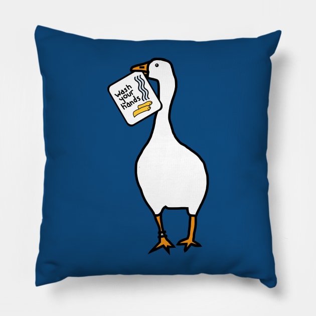 Funny Goose Says Wash Your Hands - Goose - Pillow | TeePublic