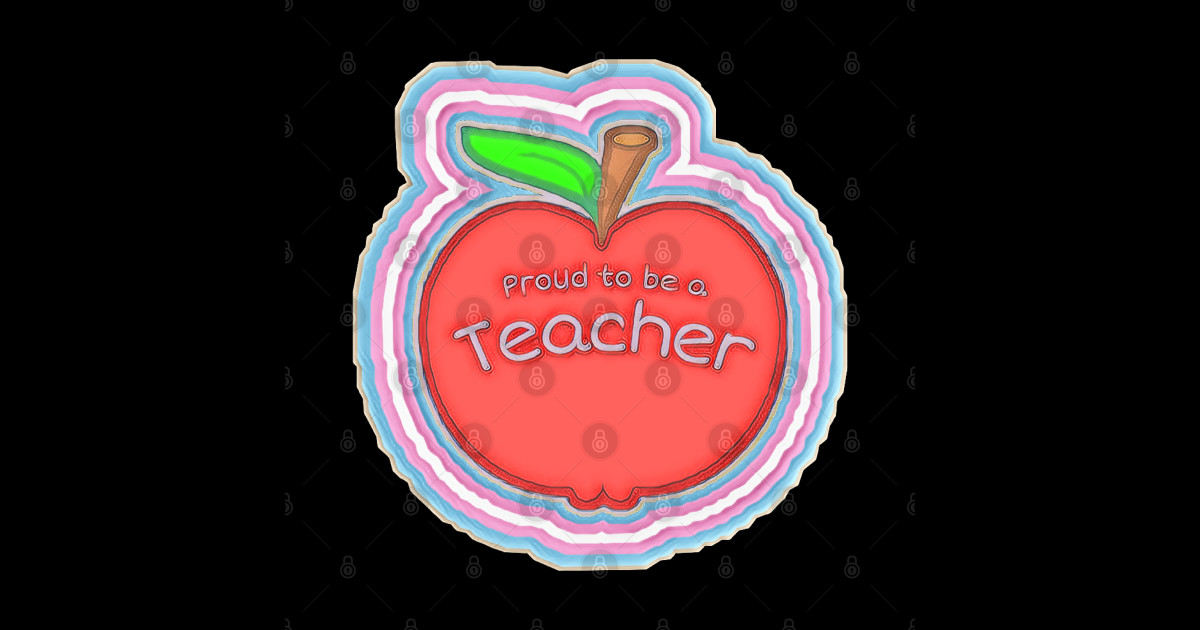 🏳️‍⚧️🍎 Teacher Apple - Teacher Appreciation Gifts - Sticker | TeePublic