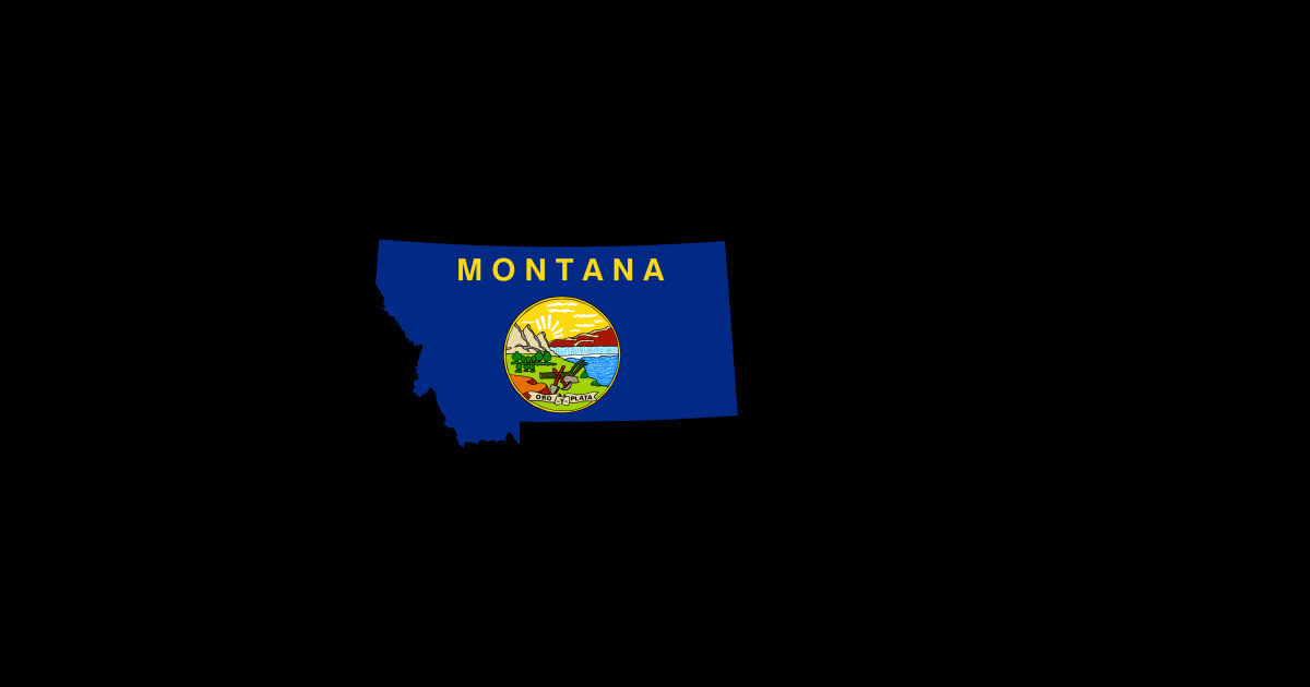 Montana Flag State Outline AF (black) - Montana - Magnet | TeePublic