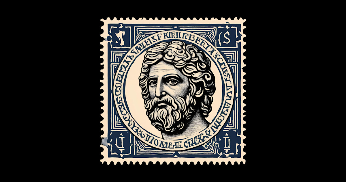 Ancient Wisdom: Classic Philosopher Stamp - Ancient Wisdom - Sticker ...