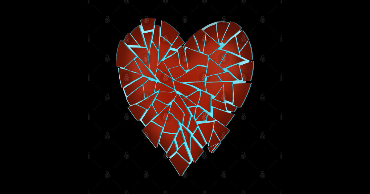 Broken shattered heart - Broken Heart - Posters and Art Prints | TeePublic
