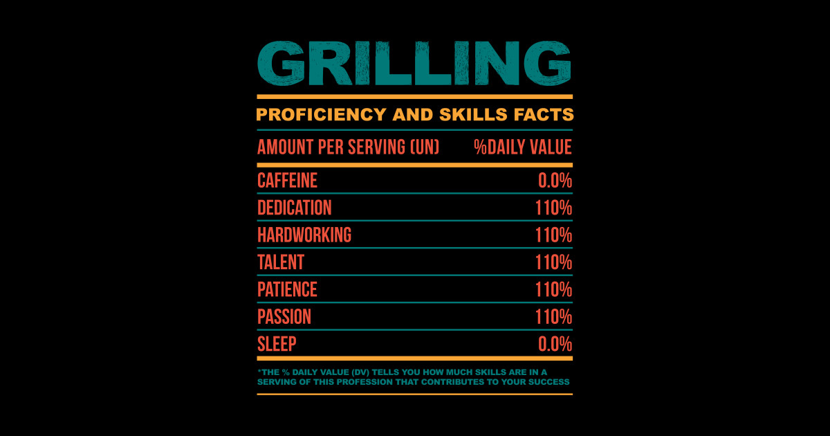 Funny Grilling Nutritional Facts - Funny Grilling - Sticker | TeePublic