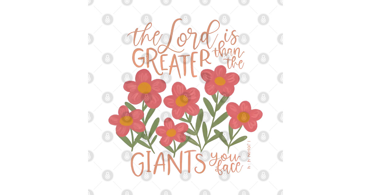 The Lord is Greater Jesus Floral Faith Bible Verse - The Lord Is ...