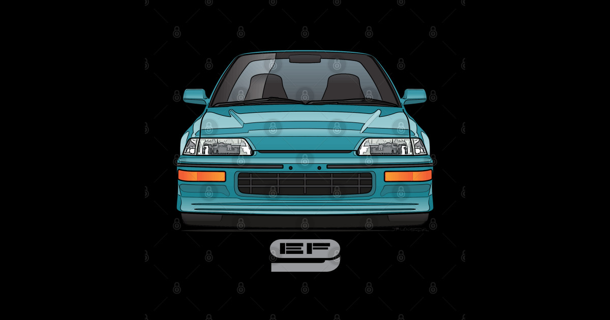 Aqua EF9 - Civic Ef - Sticker | TeePublic