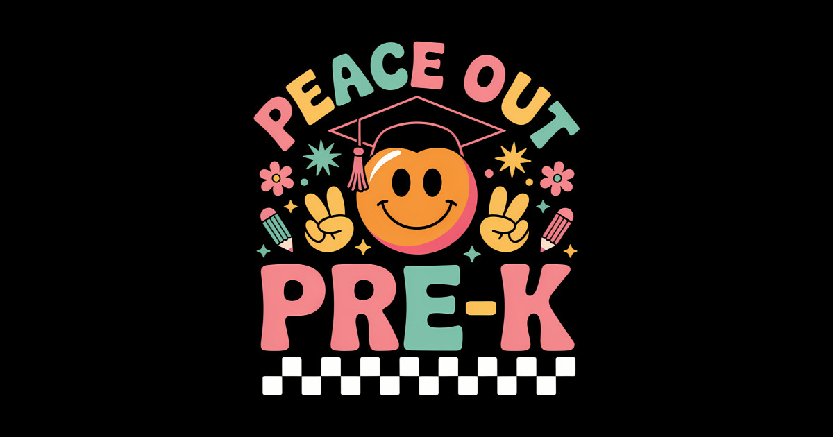 Peace Out Pre-k Smile Face Last Day of School - School - Magnet | TeePublic