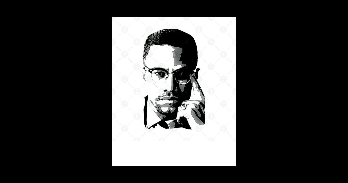 Malcom X Portrait - Malcom X Portrait - Sticker | TeePublic