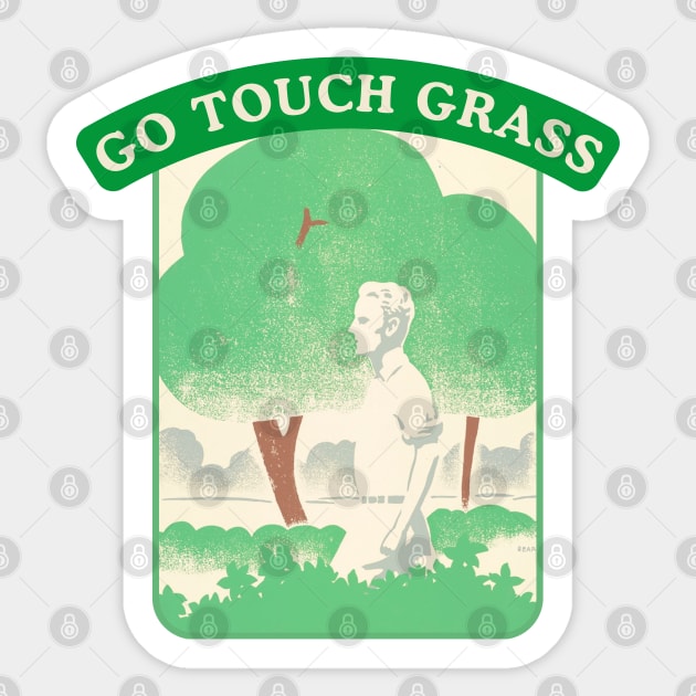 Go Touch Grass | Internet Meme | Retro Style Aesthetic - Go Outside ...