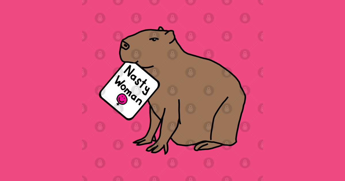 Capybara with Nasty Woman Sign Supporting Women in Politics - Anti ...