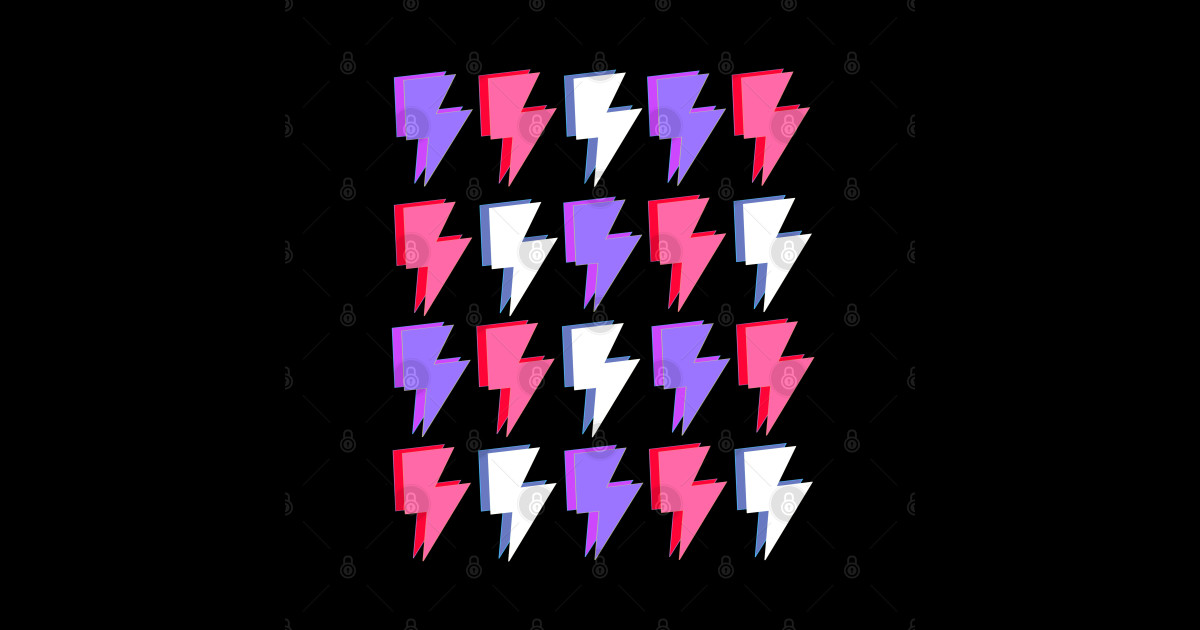 Purple, Pink and Red Lightning Bolts Pattern - Lightning - Posters and ...
