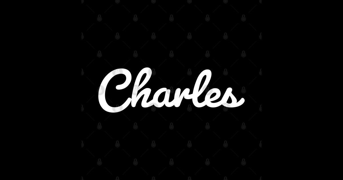 Charles Cursive Script Typography White Text - Charles - Posters and ...