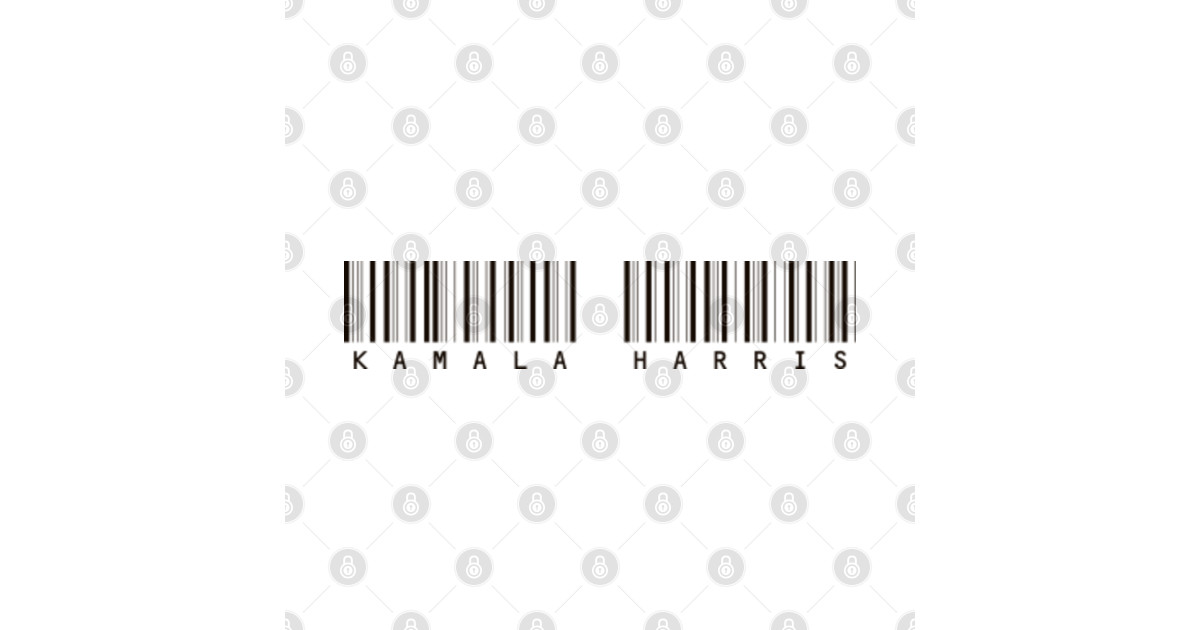Kamala Harris-Black Barcode Text - Kamala Harris - T-Shirt | TeePublic