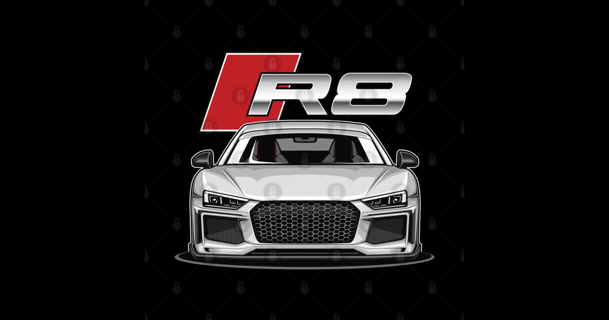 R8 V10 Performance (Glacier White) - Audi R8 - Sticker | TeePublic