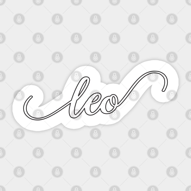 Leo Zodiac Script Sticker - Leo - Sticker | TeePublic