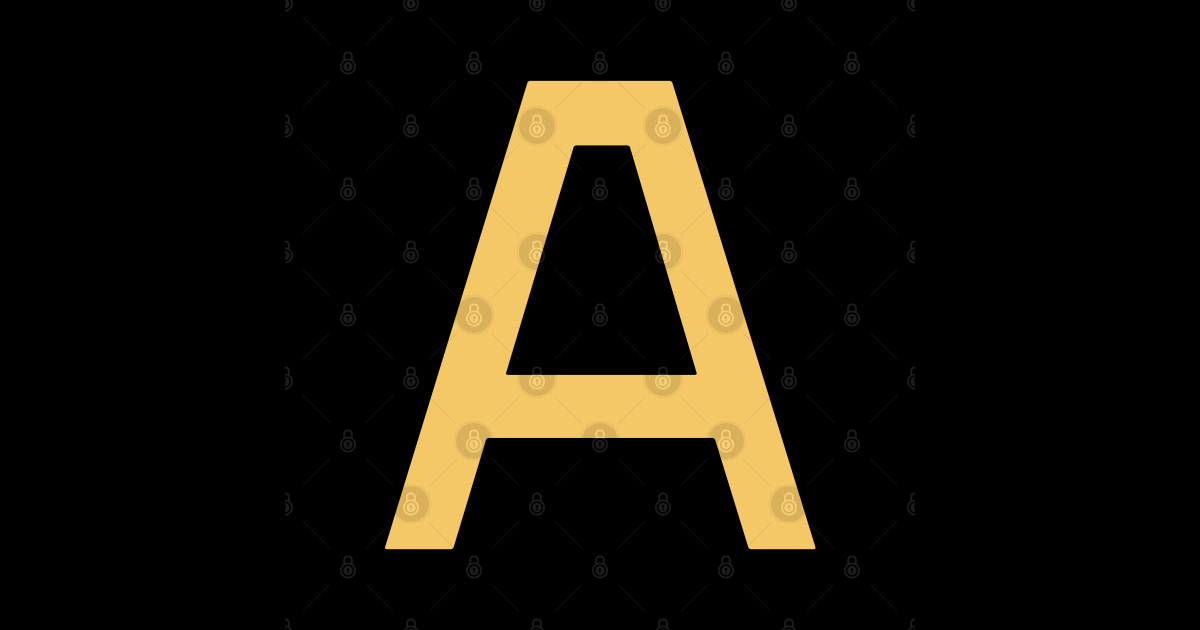 Funky Yellow Letter A - Monogram A - Sticker | TeePublic