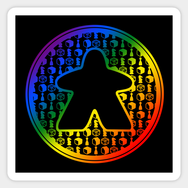 Meeple Icons - Rainbow - Board Game - Sticker | TeePublic