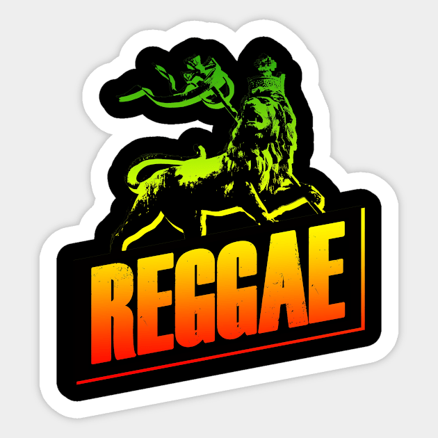 Reggae Lion Gradient - Reggae - Sticker | TeePublic