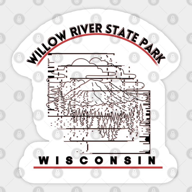 Willow river state park - Wisconsin State - Sticker | TeePublic