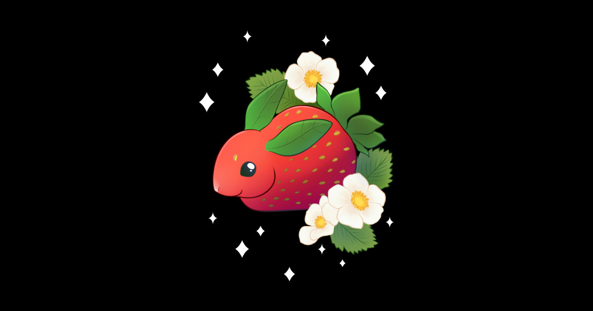 Strawbunny - Strawberry - Sticker | TeePublic