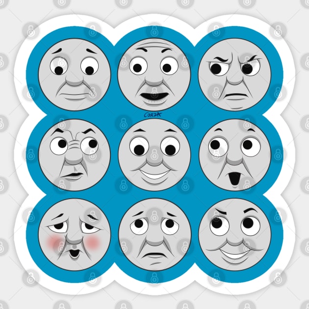 The many faces of Thomas the Tank Engine - Thomas Tank Engine - Sticker ...
