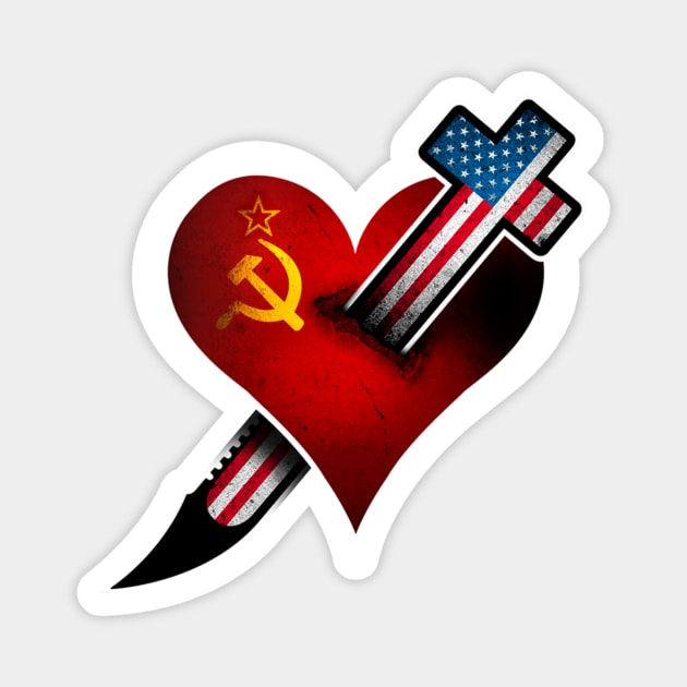 Soviet Heart & US Dagger Cross - Communism - Magnet | TeePublic