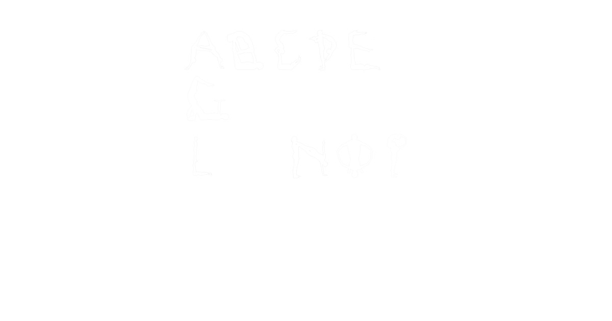 Acro Yoga - Full Alphabet - White - Acro Yoga - T-Shirt | TeePublic