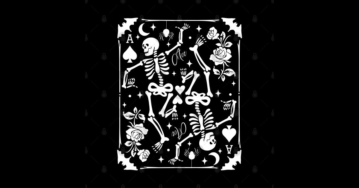 Skeleton Ace of Spades Card Goblincore Punk Grunge Black - Skeleton ...