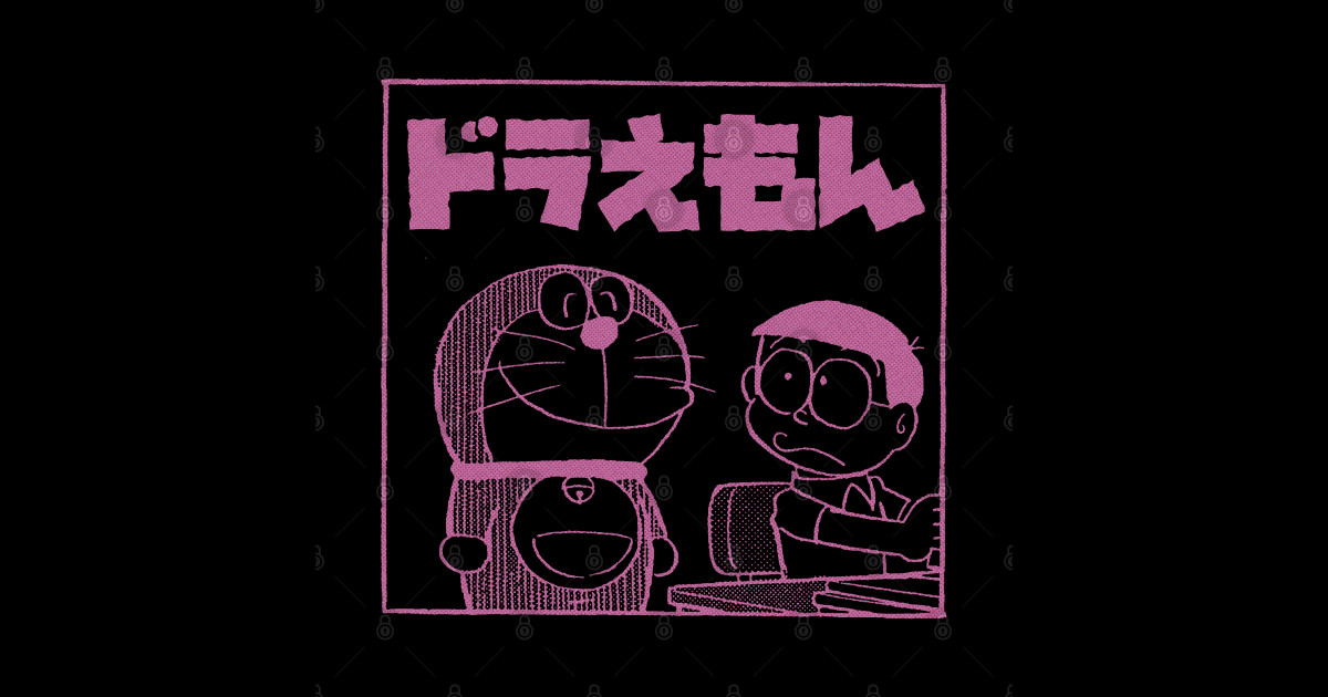 DORAEMON & NOBITA | RETRO Illustration, Manga 1969. Dust Pink ...
