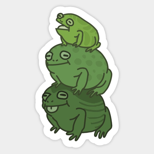 Three Toad Stack - Frog - Sticker | TeePublic