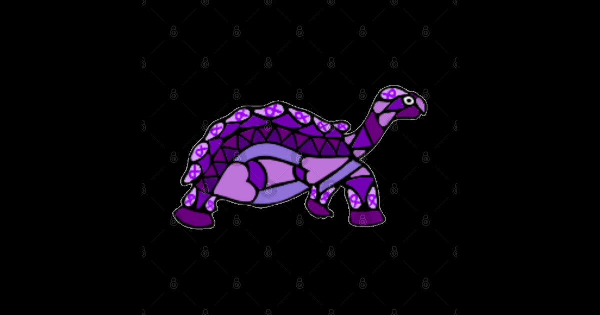 Purple Awareness Ribbon Tortoise Mandala - Mandala - Sticker | TeePublic