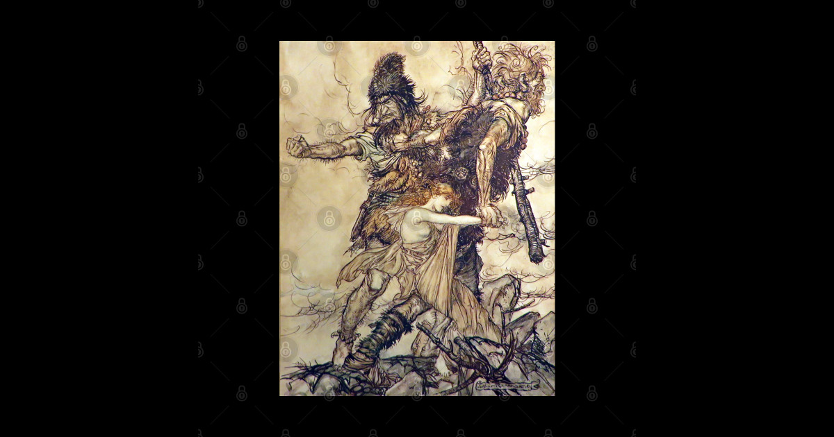 Fasolt Seizes Freya - Wagner's Ring Cycle - Arthur Rackham - Wagners ...