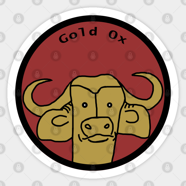 Gold Ox Portrait - Year Of The Ox - Sticker | TeePublic