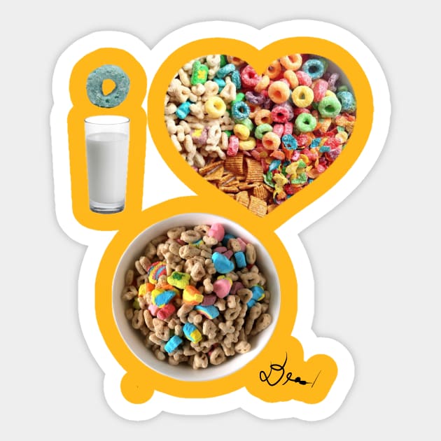 I LOVE CEREAL - Cereal - Sticker | TeePublic