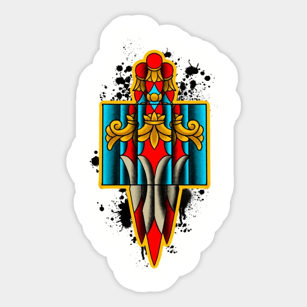 Triple blurry dagger - Dagger - Sticker | TeePublic