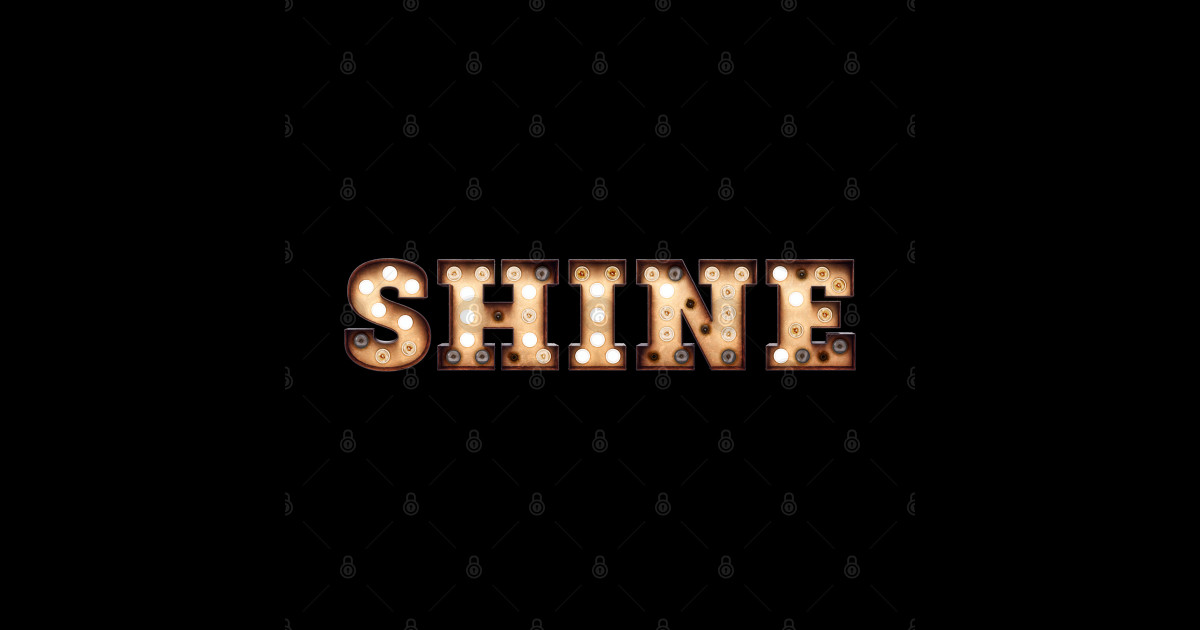 Shine Word with Gold Metallic Light Bulbs - Shine - Magnet | TeePublic