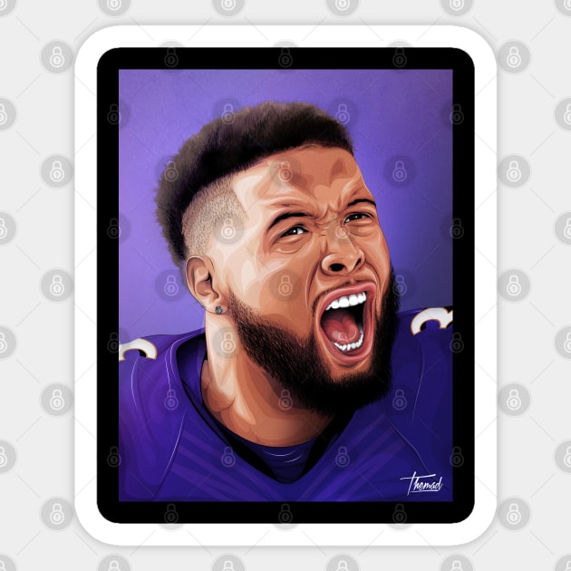 OBJ JR. / RAVEN COLORS - Odell Beckham Jr Ravens - Sticker | TeePublic