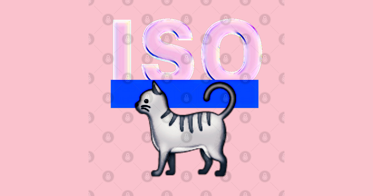 ISO Cat - Blue Banner - Front - Childless Cat Lady - T-Shirt | TeePublic