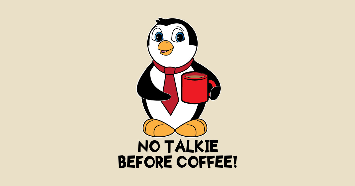 Penguin with Coffee - Coffee - T-Shirt | TeePublic