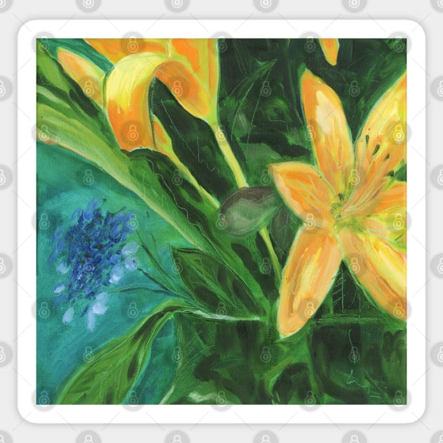 Flower collage, oil painting - Flower Collage - Sticker | TeePublic